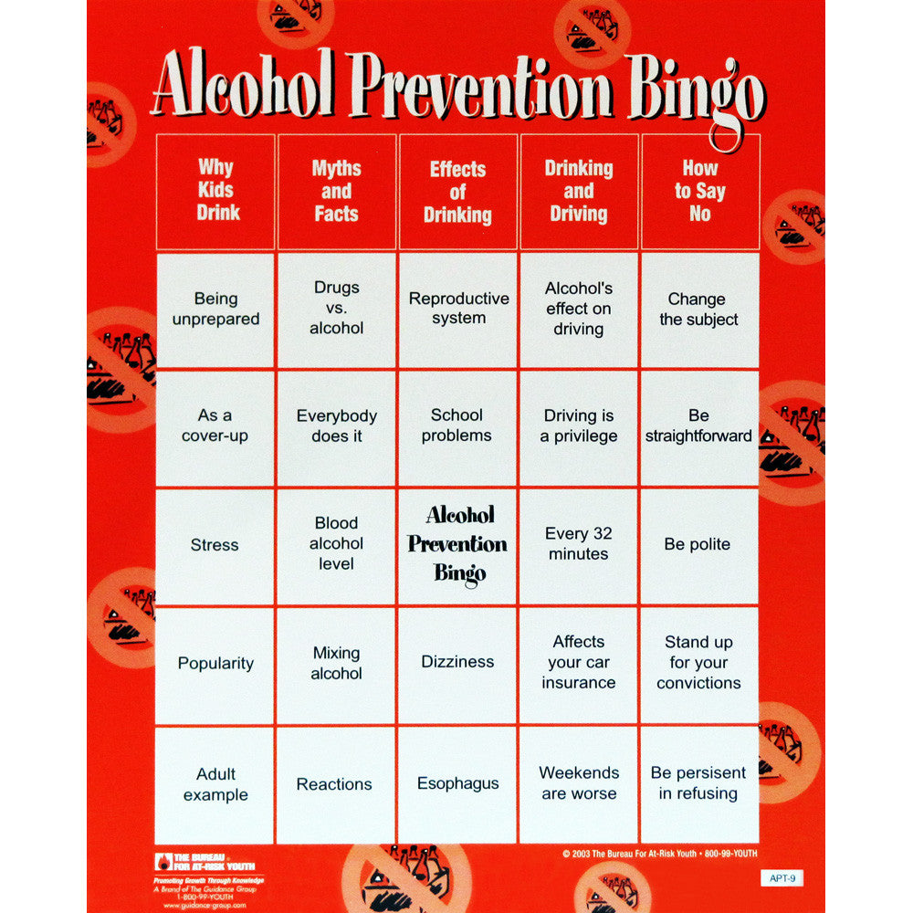 Alcohol Prevention Bingo Game – SR Publications
